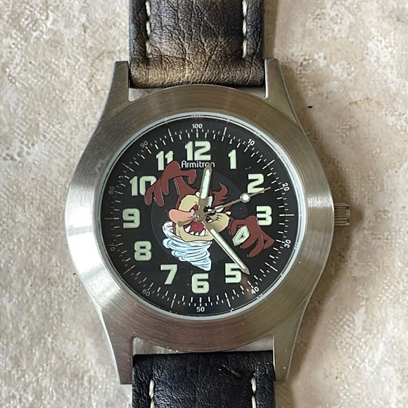 Armitron | Accessories | Looney Tunes Taz Men Watch Black Band | Poshmark